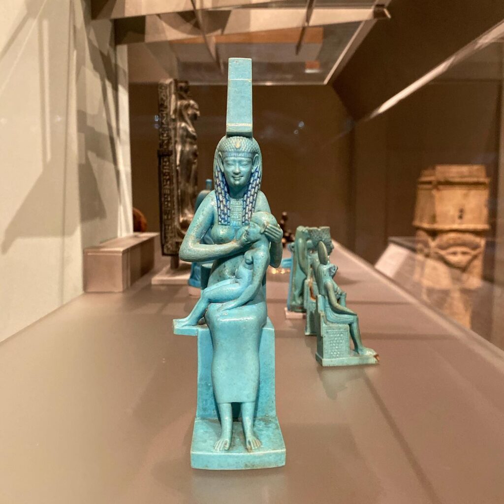 Faience Statue of Isis Feeding Horus - Ancient Egypt Blog